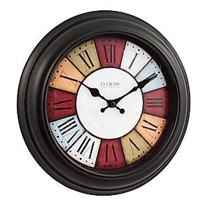 La Crosse 404-3030A 12-Inch Gatherings Quartz Wall Clock, Black
