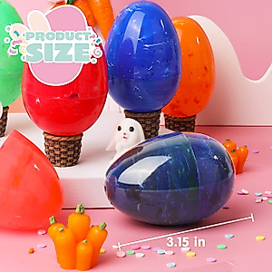 JOYIN 30 Pcs Plastic Iridescent Printed Bright Easter Eggs 3.15" Tall for Easter Hunt, Basket Stuffers Fillers, Classroom Prize Supplies, Filling Treats and Party Favor