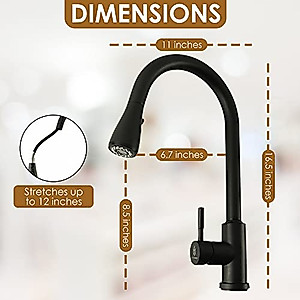 METHODEIGHT Smart Faucet - Single Handle High Arch Stainless Steel Touch Kitchen Faucet with Pull Down Sprayer, Excellent Kitchen Sinks Faucet with Touch Technology, Black
