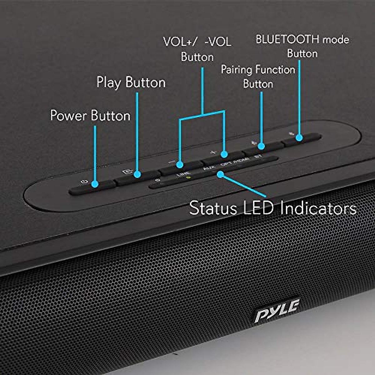 Pyle TV Soundbar Soundbase Bluetooth - Upgraded 2018 Wireless Surround Sound System for TV’s With Built-in Subwoofer, Remote Control, AUX RCA Optical Digital Inputs for TV PC - PSBV600BT