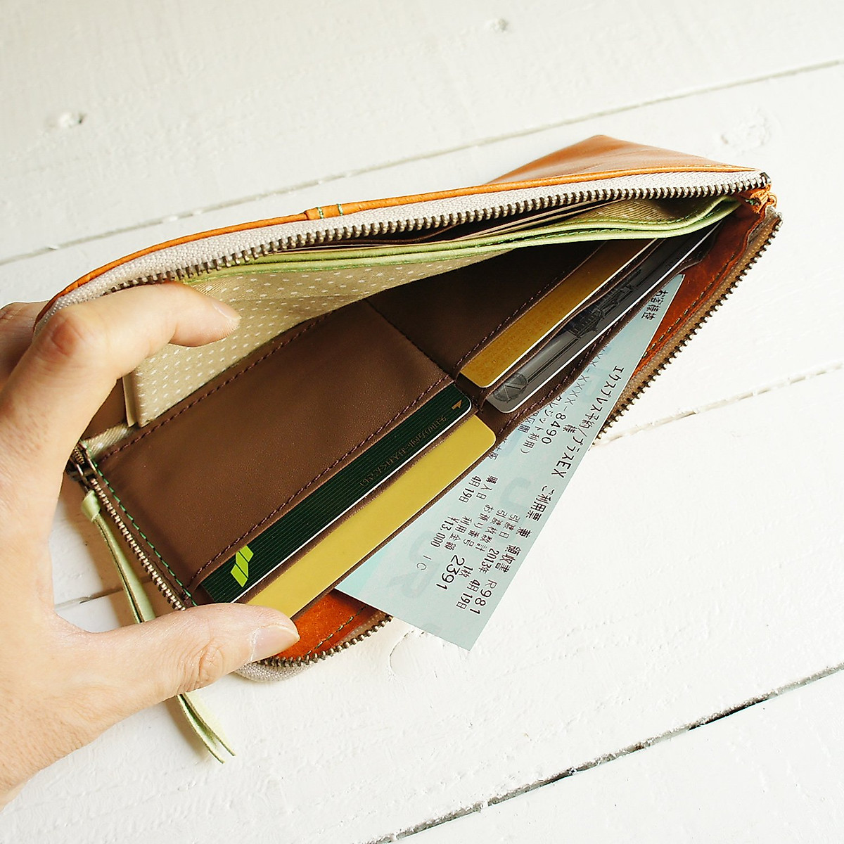 Women's Wallet, Horse Leather, Made in Japan (red)