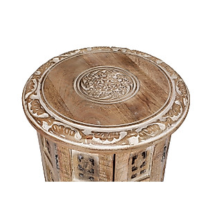 Coffee Table for Living Room, Wooden End Table, Small Side Table, Night Stand, Bedside Table, Entry Table, Side Table for Magazine, Books & Plants -18 x22 White Wash