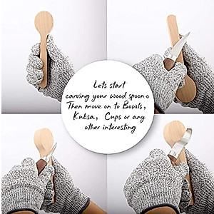 Whittling knife, Wood Carving Tools 5 in 1 Knife Set - Includes Hook Knife, Whittling Knife, Detail Knife, Carving Knife Sharpener for Spoon Bowl Cup Kuksa for Kids & Beginners