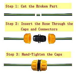 FUATY Garden Hose Repair Kit 3/4" or 5/8" Water Hose Connectors/Hose Mender/Hose Extender End Repair, Leakproof Design, 3PCS