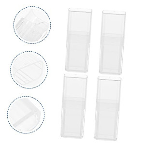 ADOCARN 4pcs Lid Organizer Swab Storage Plastic Apothecary Swabs Holder Ball Jar Bathroom Case Canisters Portable Clear Container Dispenser Cleaning with Toothpick Floss