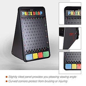 WinSpin 41"x25" Prize Drop Board Foldable Stand Disk Drop Board Game with 12 Playing Pucks for Carnival Tradeshow Party, (with Multi-Colored LED Light)
