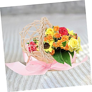 Mikinona 12pcs Small Basket with Handle Wedding Favor Basket Baskets Girl Basket Dollhouse Woven Stroller Rustic Basket Easter Basket Wedding Decor Basket Rattan