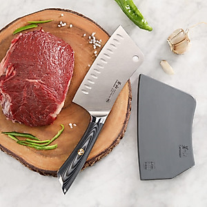 Cangshan NAKA Series 503091 Swedish 14C28N Steel 6-inch Meat Cleaver with Sheath