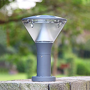 ZZYJYALG Modern Simple E27 Grey Waterproof Outdoor Column Lights European Creative Aluminum PC Post Lights Lawn Garden Home Villa Street Decorative Pillar Lamps