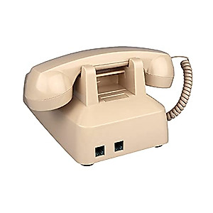 TelPal Landline Phones for Home Office Hotel School Corded Single Line Heavy Desktop Basic Telephone for Seniors Retro Classic Old Fashion Movie Decor Telephones with Loud Metal Bell Ringer (Ivory)
