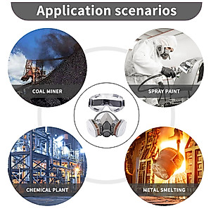 Wytcyic Reusable Half Face Respirаtor, Gas Cover Organic Vapor Mask and Dust-proof Face Cover, Protection for Painting, Mechanical Polishing, Logging, Welding and Other Work