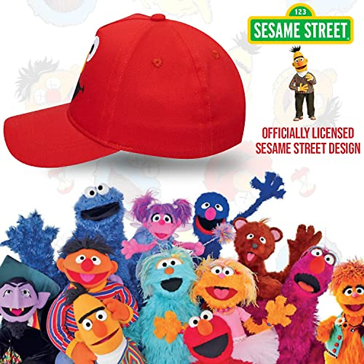 Elmo Toddler Hat for Boys, Sesame Street Toddler Baseball Cap, Sesame Street Toddler Baseball Hat with Elmo