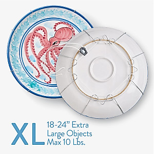 Display Buddie Extra-Large Adjustable Plate Hanger for Plates, Platters, Bowls & Oval, Square, Rectangular Objects Between 18-24" Overall and up to 10 lbs.