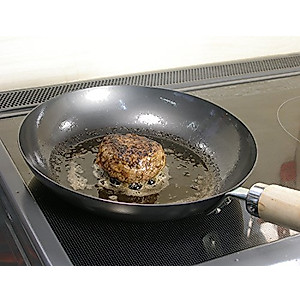 River Light Iron Frying Pan, Kyoku, Japan, Lid Set, 11.0 inches (28 cm), Induction Compatible, Wok, Made in Japan