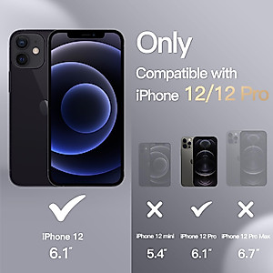 JETech Silicone Case for iPhone 12/12 Pro 6.1-Inch, Silky-Soft Touch Full-Body Protective Phone Case, Shockproof Cover with Microfiber Lining (Black)