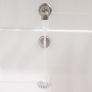 DANCO Universal Bathroom Bathtub Suction Cup Hair Catcher Strainer and Snare | Fits Lift & Turn, Push Button & Trip Lever Bathtub Drains | White (10771)