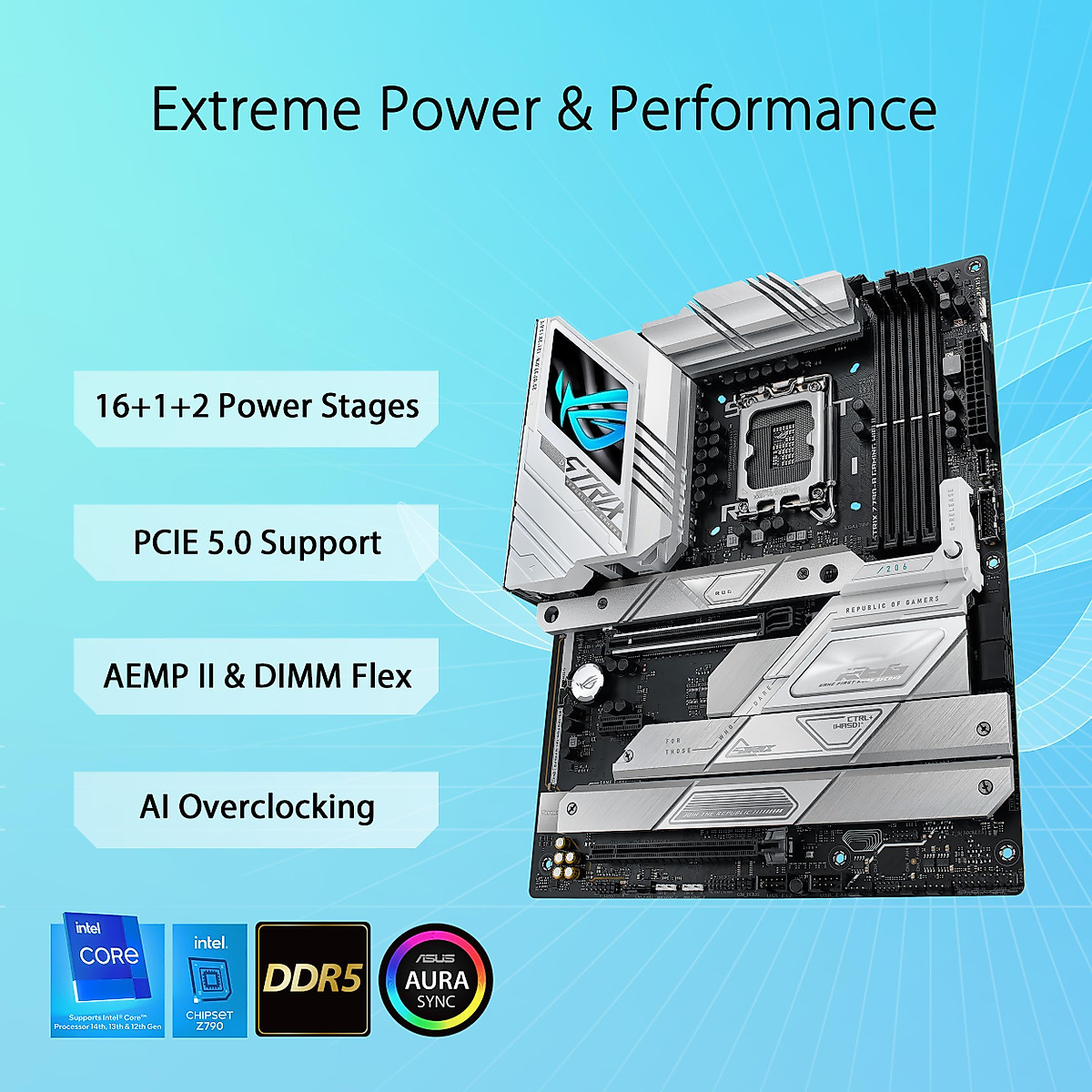 ASUS ROG Strix Z790-A Gaming WiFi II (WiFI 7) LGA 1700(Intel 14th & 13th & 12th Gen) ATX gaming motherboard(DDR5,5X M.2 slots,PCIe 5.0 x16,front-panel USB connector with PD 3.0 up to 30W)