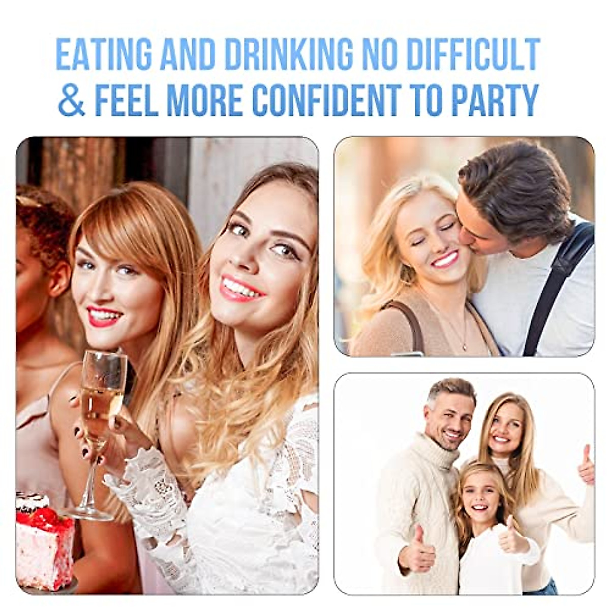 Braces Snap On Instant Perfect Smile veneers Dentures Comfort Fit Flex Teeth veneers - Denture for Top and Bottom Teeth to Make White Tooth Beautiful Neat