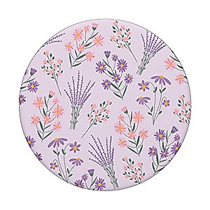 Purple Lavender Flower Botanical Floral Aesthetic Pastel PopSockets Swappable PopGrip