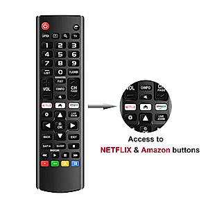 Universal Remote Control AKB75095307 Compatible with All LG LED LCD HDTV UHD 3D 4K Smart TV Models with Black Remote Holder
