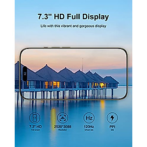 WV LeisureMaster A14 Pro Max 5G Unlocked Smartphone - 6GB+128GB Fully Unlocked Cell Phone for Android 11, 7.3", 7300mAh, 50MP+108MP Dual Camera（Gold）