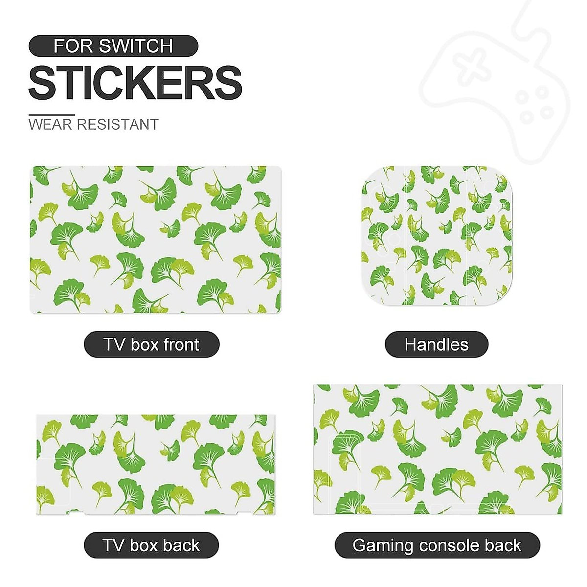 Vintage Ginkgo Biloba Funny Print Skin Cover For Switch Console and Switch Lite Slim Protector Sticker