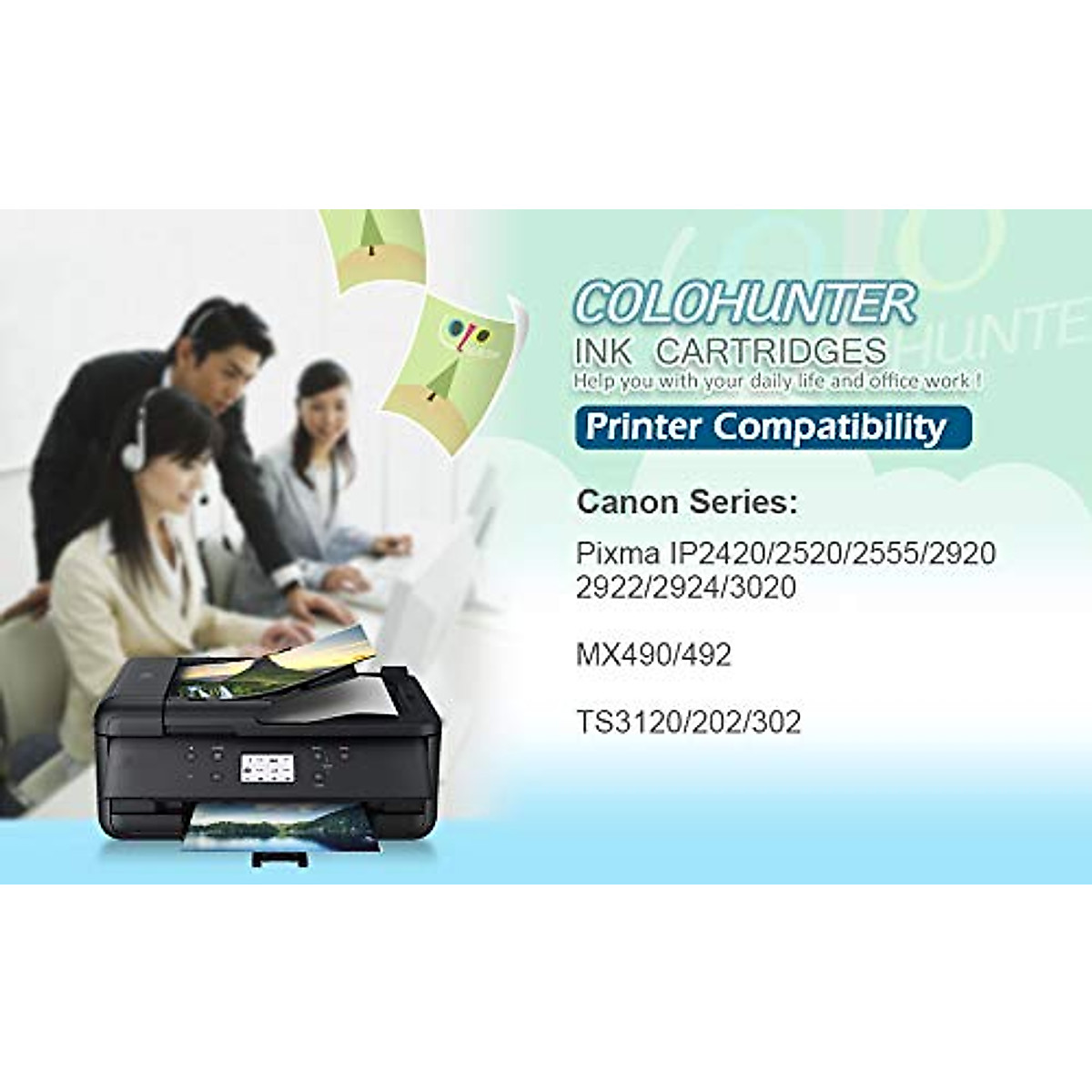 Colohunter Remanufactured Ink Cartridge Replacement for Canon PG-245XL CL-246XL PG-243 CL-244 to use with Pixma TS202 TS3120 TR4520 MG2922 MG3020 IP2820 MG3022 MG2420 MX490 MX492 (2-Pack)