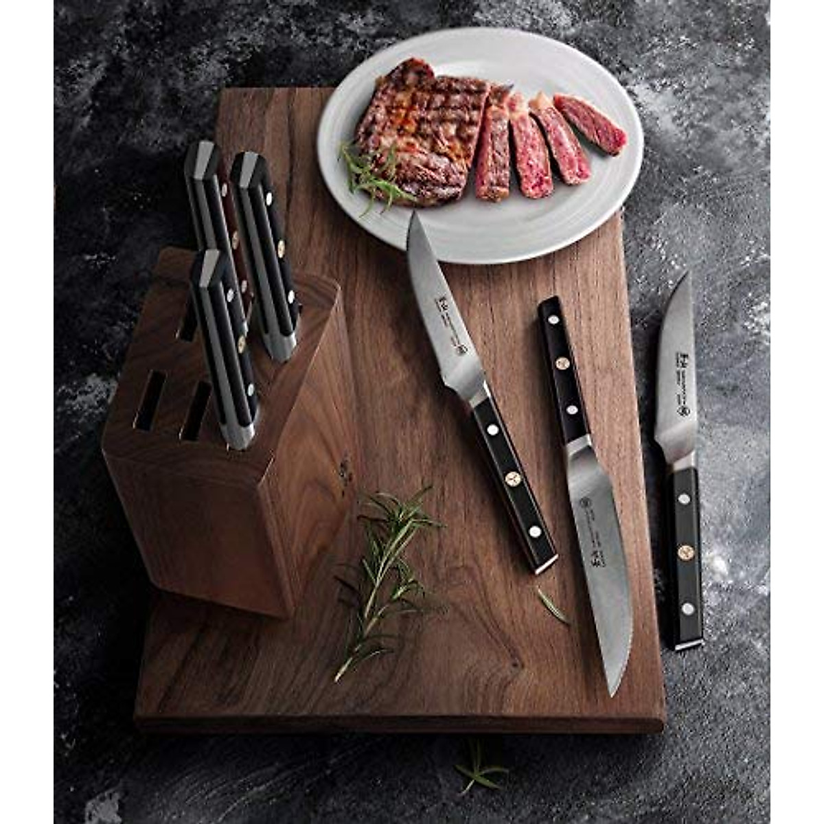 Cangshan TC Series 1022247 Swedish 14C28N Steel Forged 6-Piece Steak Knife Block Set, Walnut
