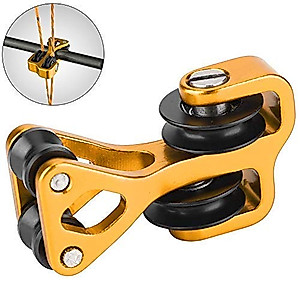 Zer one Archery Roller Guide Cable Slide, Compound Bow Splitter Roller Glide Shooting Hunting Aluminium Alloy Archery Glide Separator(Yellow)