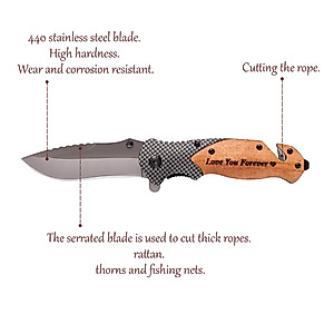 Fodiyaer Custom Engraved Pocket Knife - Personalized Gifts for Men Boyfriend Husband Dad Son Fiancé Groomsmen - Anniversary Christmas Graduation Fathers Day Birthday Wedding Gift Idea - 002