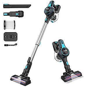INSE Cordless Vacuum Cleaner, 6-in-1 Rechargeable Stick Vacuum with 2200 m-A-h Battery, Powerful Lightweight Vacuum Cleaner, Up to 45 Mins Runtime, for Home Hard Floor Carpet Pet Hair-N5S Navy