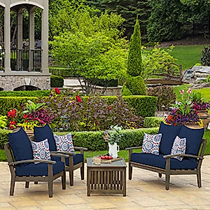 Arden Selections Outdoor Deep Seating Cushion Set 24 x 22, Sapphire Blue Leala