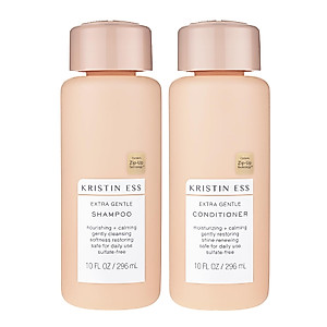 Kristin Ess Hair Extra Gentle Shampoo + Conditioner Bundle - Sensitive Skin + Scalp, Cleanses, Nourishing + Calming, Hydrating Conditioner, Vegan, Sulfate Free, Color Safe + Keratin Safe, 2 Piece Set