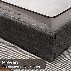 ADORNEVE Full Size LED Bed Frame with 4 Drawers, Platform Bed Frame with 2 USB Charging Station, Upholstered Bed with Storage, No Box Spring Needed, Easy Assembly, Dark Grey