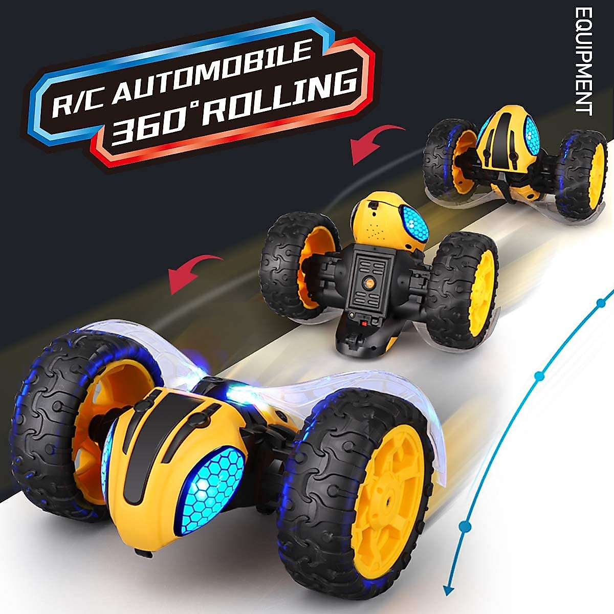 Mostop RC Stunt Car Remote Control Car for Kids, 1/14 Scale 2.4 Ghz Rechargeable Off Road Bumble Tumble Bee Truck Rock Crawler Vehicle Toy with Music and Light.