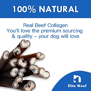Elite Woof Bully Sticks for Dogs Puppies - 6 Inch Standard 100% Natural Dog Treats, Grass-fed Beef Dog Chews, Grain-Free, High Protein, Long-Lasting Pet Food for All Dog Breeds (6 Pack)