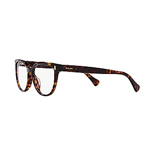Ralph by Ralph Lauren Women's RA7153 Oval Prescription Eyewear Frames, Shiny Dark Havana/Demo Lens, 53 mm