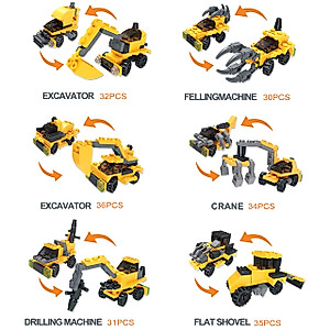 Kiddokids 18 Pcs Filled Easter Eggs with Construction Vehicles Building Blocks Toys, Easter Eggs Prefilled for Easter Theme Easter Eggs Hunt, Basket Stuffers Fillers (3.15inch)