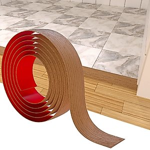 Pluden Flexible PVC Floor Transition Strip, 2 Inch x 6.6FT Peel and Stick Floor Cover Strip, Flooring Transitions Laminate Floor Strip, Carpet to Tile Transition Strip, Vinyl Floor Flat Divider Strip