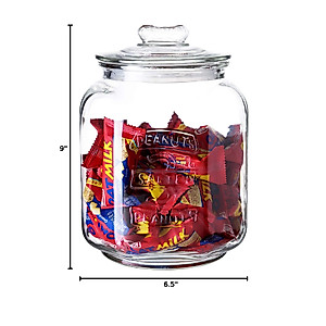 Diamond Star Glass Storage Jar Wide Mouth Canning Jar Large Candy Jar Kitchen Storage Containers with Airtight Glass Lid (120oz)