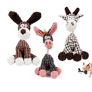 OPLISTE 2023 New Funny Plush Chew Squeaker Dog Toy, Plush Dog Toy, Squeaky Dog Toys, Durable Dog Toys for Aggressive Chewers, Chew Toys for Dogs, Interactive Dog Toys for Boredom (G-3PCS)