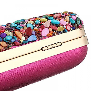 PU Leather Rhinestone Purse For Women, Evening Handbags Clutch Purses For Women Wedding and Party (Multi-colored)