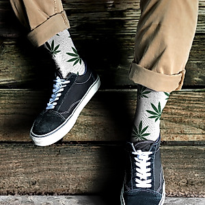 Socktastic Mens Weed - 2 Pack Of Funny Novelty Socks, Casual Crew Fits Shoe Size 8-13, Weed, Large US