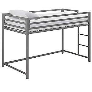 DHP Mabel Twin Metal Junior Loft Bed in Silver