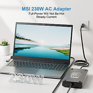 230W GS66 Stealth Charger for MSI GS66 GS65 GS76 GS75 A17-230p1a A12-230p1a 230W MSI Laptop Power Adapter Supply WS65 WS66 WS75 WS76 MSI Laptop Charger Creator 15 17 10sfs-28 Stealth Gaming Laptop