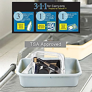 Sariok 3pcs/pack Clear Toiletry Bag with Zipper TSA Approved Travel Cosmetic Bag PVC Make-up Pouch Handle Straps for Women Men, Carry On Airport Airline Compliant Quart Bags 3-1-1 Kit Luggage