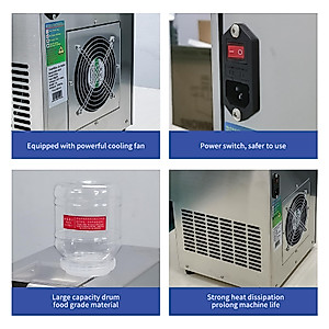 Mvckyi Commercial Snowflake Ice Maker, Korean Snow Ice Machine, Snowflake Shaved Ice Machine, 176lbs/day Snow Cone Ice Machine, Air Cooling, for Snack Bar, Restaurant, 110V