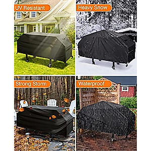 Homenote 36 inch Griddle Cover for Blackstone with Hood and Stand, Heavy Duty Grill Cover Waterproof Windproof Weather Resistant with Support Pole for Outdoor Grilling Camping Gas Grill Griddle 