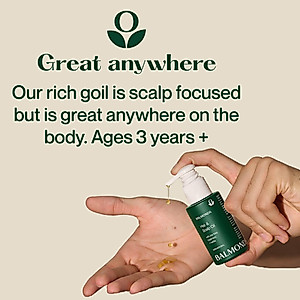 Balmonds Hair, Scalp & Beard Oil 1.7 Oz with Rosemary, Hemp & Tea Tree - Natural Conditioning Treatment for Dry, Itchy Scalps - Nourishes & Moisturizes