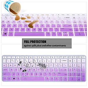 Keyboard Cover Skin Compatible 15.6 inch HP Pavilion x360 15-BR075NR / HP Pavilion 15-BS 15-BW 15-CC 15-CB 15-CD/HP Envy x360 15M-BP 15M-BQ,17.3 HP Envy 17M 17-BS Keyboard Covers (Omber Pink Purple)